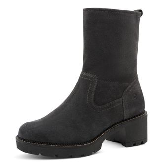 Tamaris Comfort Damen Stiefeletten aus Leder mit Blockabsatz, Grau (Anthracite), 41 EU