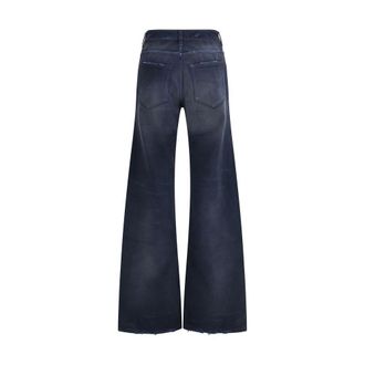 Balenciaga Womens Blue Cotton Flared Jeans Clothing