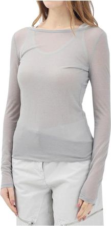 Pinko Pinko, Femme, Tops, Gris, Taille: 40 FR T-shirt Garzato Doppio