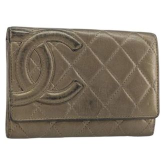 Chanel Portefeuille en cuir Pre-owned - Femme - Pre-owned - Brun - Taille: ONE Size