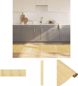 vidaXL The Living Store Teppich Rechteckig Hell Natur 80x300 cm Bambus - Teppiche