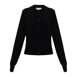 Ami Femme, Pulls, Noir, Taille: 38 FR Wool Cardigan