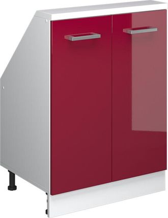 Vicco Armoire sous pente de toit Rion, blanc/bordeaux haute brillance, avec 2 portes, Vicco