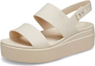 Crocs Femme Brooklyn Low Wedge Sandales, Sandstone, 33/34 EU