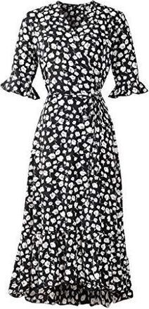 Generic Robe Femme Sexy Mi Longue Robe De Travail Elegant Décontractée Couleur Unie Manche Courte Soirée Cérémonie Cocktail Robe Longue Femme Grande Taille