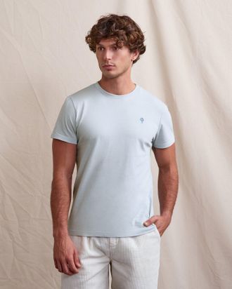 Faguo T-shirt bleu ciel coton recycl&eacute;