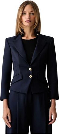 Elisabetta Franchi Damen, Jacken, Blau, SGr&ouml;&szlig;e