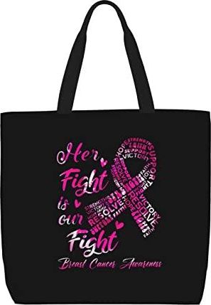 Generic Sac Fourre-Tout Sensibilisation Au Cancer Du Sein Son Combat Est Notre Combat Sac De Shopping Pliable De Grande Capacit&eacute; Sacs &Agrave; Main, Pour &Eacute;cole, Voya