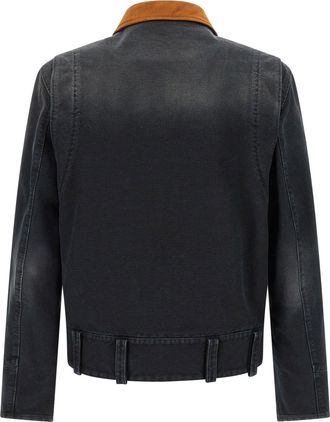 Marni Canvas with Suede Collar Jacket - Charcoal