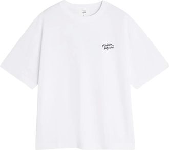Maison Kitsun&eacute; Homme, Tops, Blanc, Taille: L Handwriting Oversize T-Shirt
