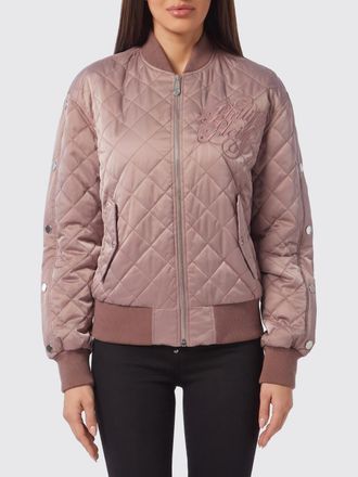 Philipp Plein Kurze, gesteppte Nylon-Bomberjacke von mit besticktem Kragen