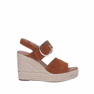 Nero Giardini E513590D Sandales Femme en Cuir Velours - Marron 36 EU