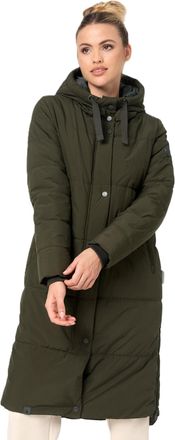 Marikoo Damen Winterjacke lang Winter Stepp Jacke Mantel Steppjacke warm gefüttert B968 [B968-Soran-Dark-Olive-Gr.M]