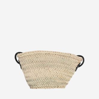 Filippo Catarzi Womens Straw Bag With Logo Natural Shoulder