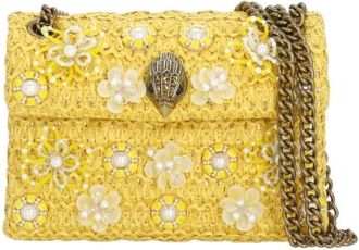 Kurt Geiger Femme, Sacs, Jaune, Taille: ONE Size Sac bandouli&egrave;re en raphia