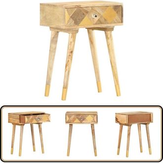 vidaXL Table de chevet 43 x 30 x 58 cm Bois de manguier massif - Table De Chevet - Table Nuit - Mobilier Rustique - Bois De Manguier - Tiroir