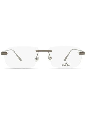 Omega lunettes de vue rectangulaires OM5015 - Argent