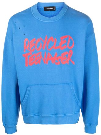 Dsquared2 Sweatshirt mit Slogan-Print - Blau