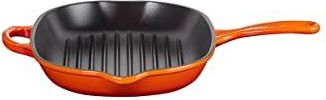 LE CREUSET Le Creuset Signature Ovale Grillpfanne aus Gusseisen, mit Hilfsgriff und zwei Ausgießern, für alle Herdarten und Backöfen, 32 cm, Ofenrot, 20194320900