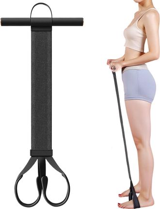 Generico Elastische B&auml;nder mit Pedal, Bauchmuskeltrainer mit Seil, elastisch, ca. 55 kg, mit Griffen f&uuml;r Fitness, Yoga, Bein, Arm
