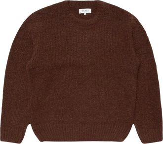 Edwin Homme, Pulls, Brun, Taille: XL Pull Col Rond Textur&eacute; Dun