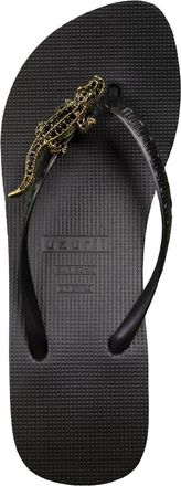 UZURII Slipper & Pantoletten - Zehentrenner Black Crocodile Switch High Heel - Gr. 35,5 (EU) - in Schwarz - f&uuml;r Damen