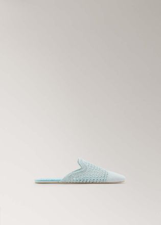 Mango Chaussons ouverts &agrave; larri&egrave;re crochet bleu - Femme - 37 - MANGO