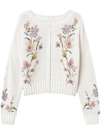 Twin-Set cardigan à fleurs - Blanc