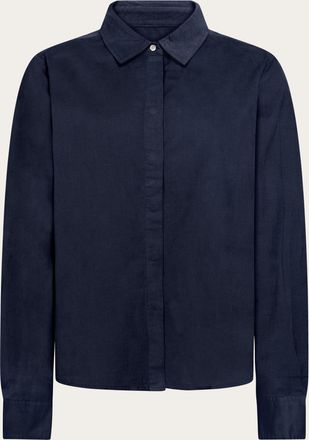 Knowledge Cotton Apparel Damen vegan Hemd Damen Corduroy Total Eclipse Navy