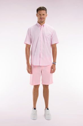 Eden Park Bermuda Chino En Coton Stretch Rose Coupe Droite