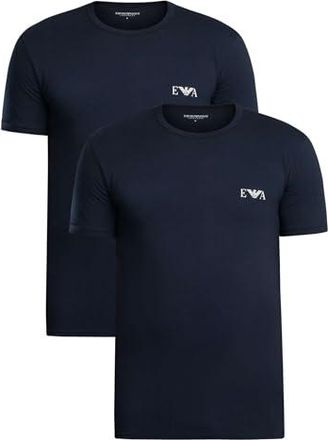 Emporio Armani Bold Monogram 2-Pack Lot de 2 t-Shirts &agrave; col Rond, Noir/Noir, XL Homme