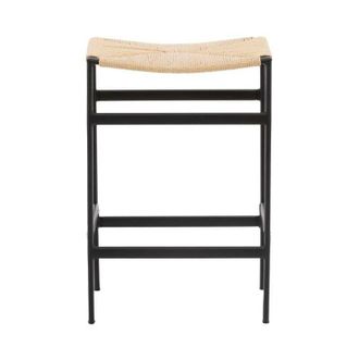 ebuy24 Polly Barhocker geflecht natur, schwarz