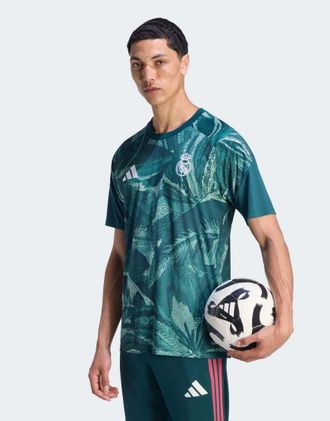adidas Real Madrid maillot davant-match 26/27 en aurora ivy / semi green spark-Vert