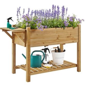 Yaheetech Blumenkasten mit klappbare Tischplatte, Pflanzkasten mit 8 geteilten F&auml;chern, Hochbeete-Kit Fr&uuml;hbeet f&uuml;r Garten/Hinterhof/Veranda, Kr&auml;uterbeet Anzucht