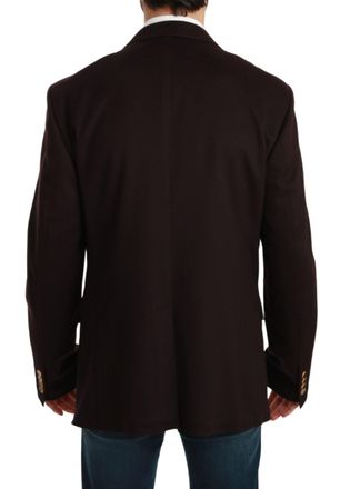 Dolce & Gabbana Mens Bordeaux Cashmere Coat Taormina Blazer Elastane Clothing