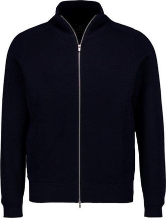 Boggi Milano Herren Cardigan blau Merinowolle unifarben