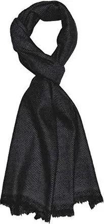 Lorenzo Cana Lorenzo Cana - Écharpe en cachemire 100 % - Écharpe dhiver pour homme - En fibre naturelle, Chevrons noir/gris, 30 x 180 cm
