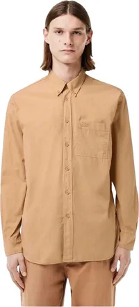 Lacoste Button-Down-Hemd f&uuml;r Herren, Regul&auml;r, Lang&auml;rmlig (Sand)