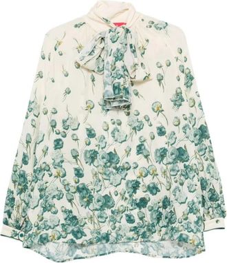 F.R.S. For Restless Sleepers Bedruckte Seidenmischungs-Bluse - - Blouses & Shirts - Damen - Gr&uuml;n - L