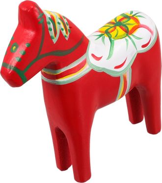 SOLUSTRE Holz Pferd Figur Skulptiert Handgefertigt Ornament Traditionell Bemalt Pferde Dekor Zuhause Schwedisches Pferd Statue H&ouml;lzern F&uuml;r Weihnachten