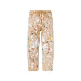 Moschino Bedruckte Stretch-Baumwoll-Bull-Hose - - Jeans - Herren - Beige - M
