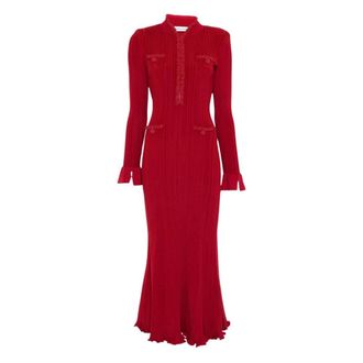 Self Portrait Femme, Robes, Rouge, Taille: 38 FR Knitted Robes