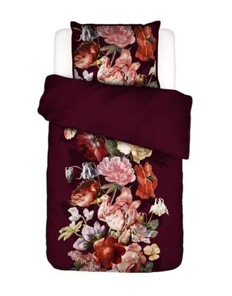 Essenza Mako-Satin Bettwäsche Anneclaire Cherry 1 Bettbezug 155 x 220 cm + 1 Kissenbezug 80 x 80 cm, Rot