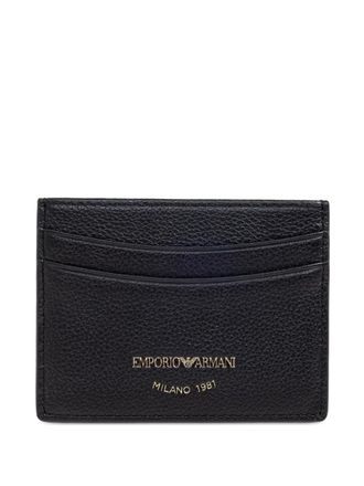 Emporio Armani porte-cartes en cuir - Noir