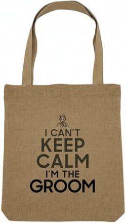 Fabulous Sac Shopping Tote Bag Aspect Lin - I cant Keep Calm Im the Groom Parodie Angleterre Mariage - Sac de Courses Toile Epaisse 360g Beige Naturel Cabas Po