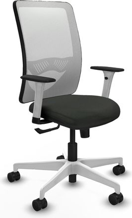 Piqueras y Crespo Schwarzer B&uuml;rostuhl Zulema mit wei&szlig;en und schwarzen Armlehnen, h&ouml;henverstellbare Lendenwirbelst&uuml;tze, ausgestattet mit Sincro 3-Positionen und Schneide