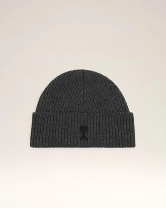 Ami Ami Paris - Bonnet Gris Ami De Coeur En Laine Noir - TU - Unisex