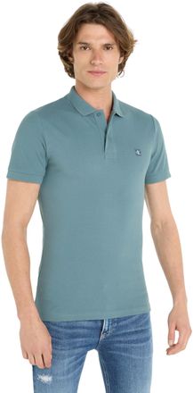 Calvin Klein Jeans Herren Poloshirt Kurzarm Ck Embro Badge Polo Slim Fit, Blau (Goblin Blue), S