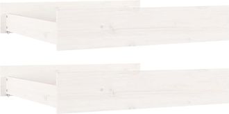 tidyard Bettschubladen 2 STK.Bettkasten Aufbewahrungsboxen Bettschublade 90 x 93 x 18 cm (B x T x H),Massives Kiefernholz,Weiß