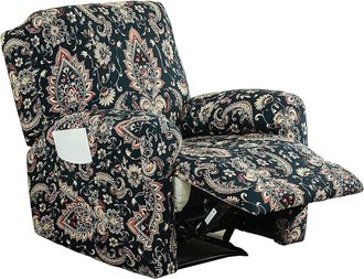 Generic Sesselschoner für Relaxsessel 4-Teilig Elastisch Komplett Waschen mit Seitentasche weich atmungsaktiv Hundesofa-Bezug waschbar Universalbezug for Chiv